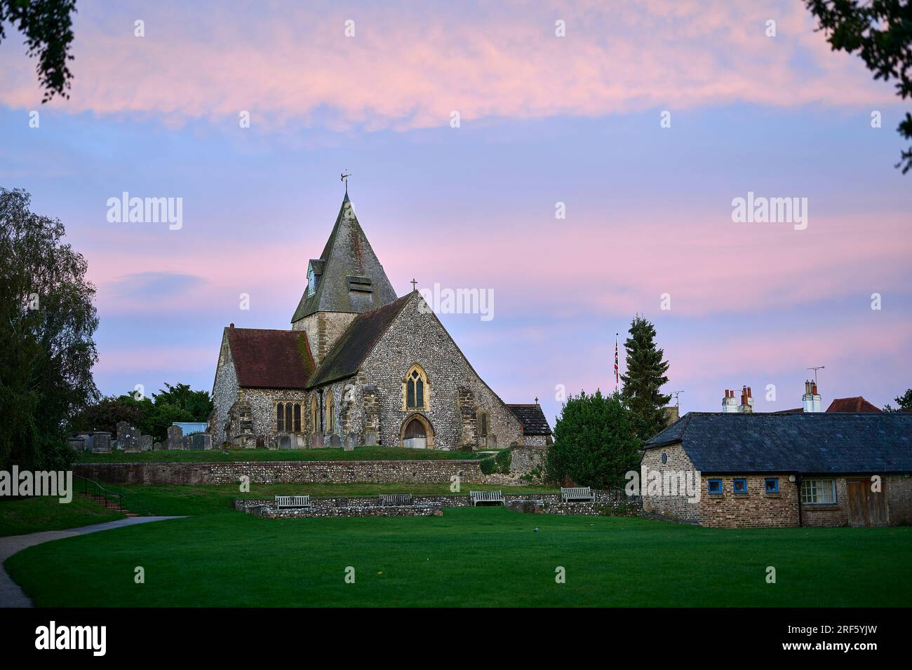 St Margarets Church, Ditchling at sunset Stock Photo - Alamy