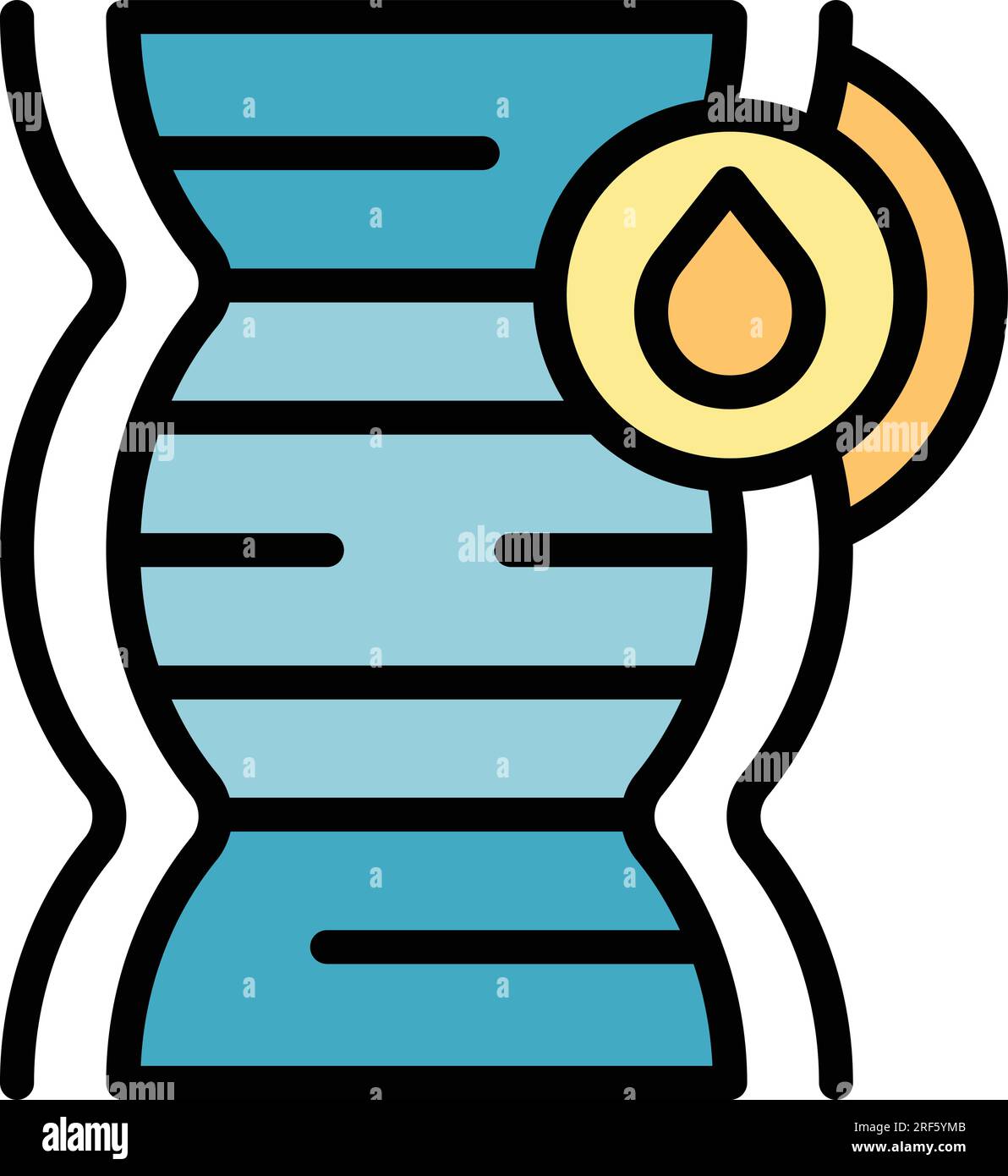 Dna collagen icon outline vector. Skin hair. Cell beauty color flat ...