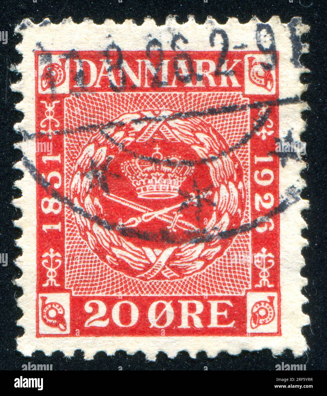DENMARK - CIRCA 1851: stamp printed by Denmark, shows ancient arms ...