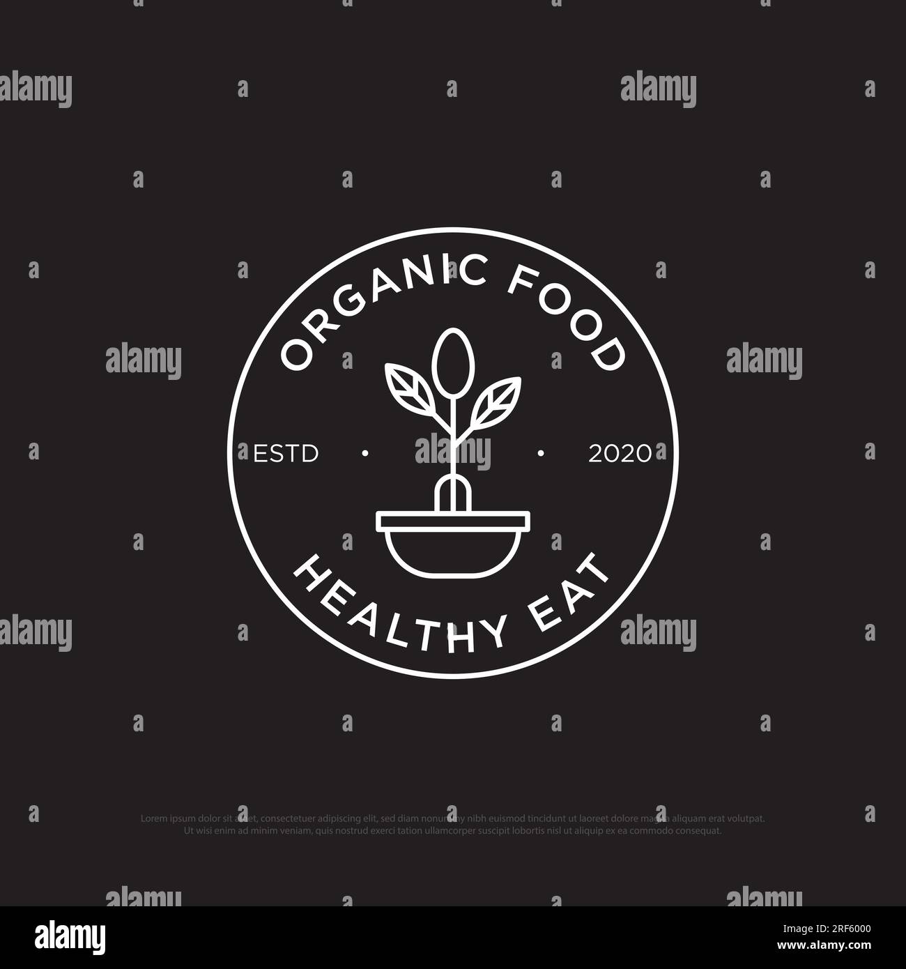 Minimalist Organic food logo illustration,fresh logo design with ...