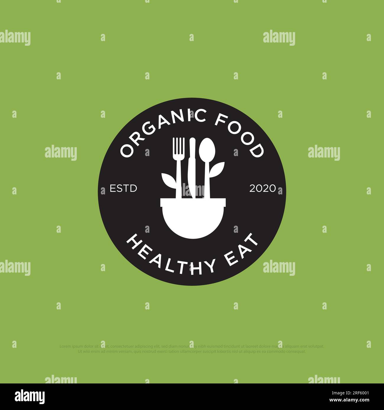 organic food logo badge,fresh logo design with outline art shape, best ...