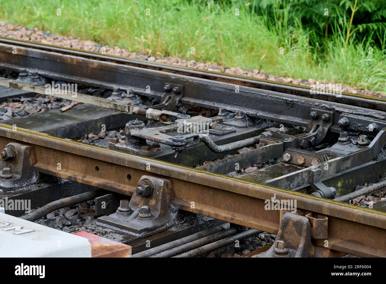 Railway Points mechanical elements Stock Photo - Alamy