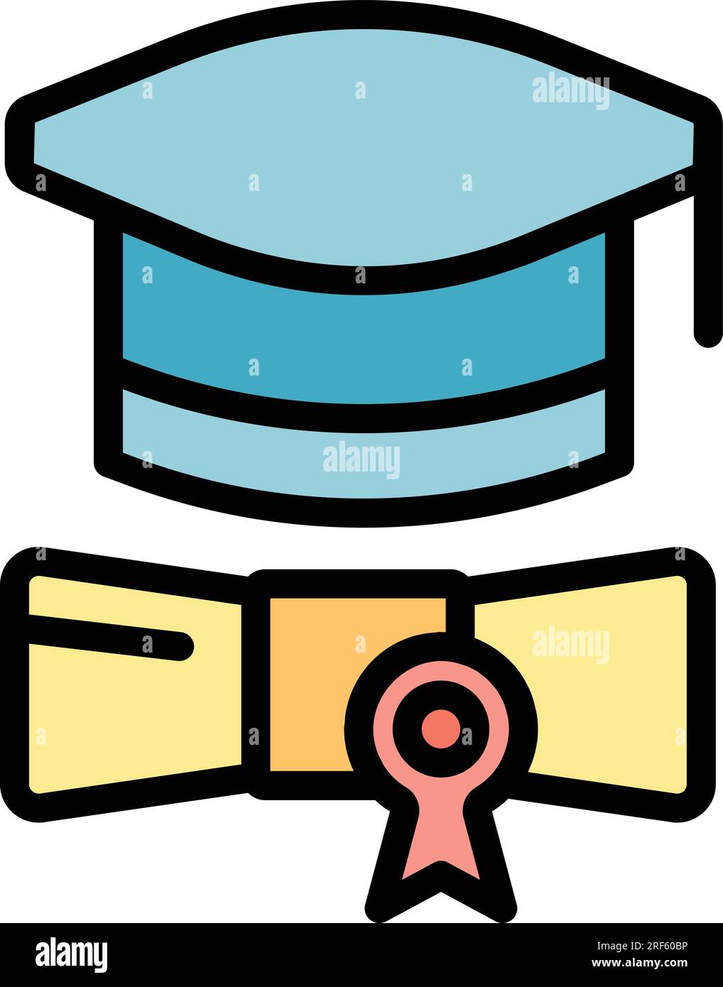Graduation diploma icon outline vector. School art. University building ...