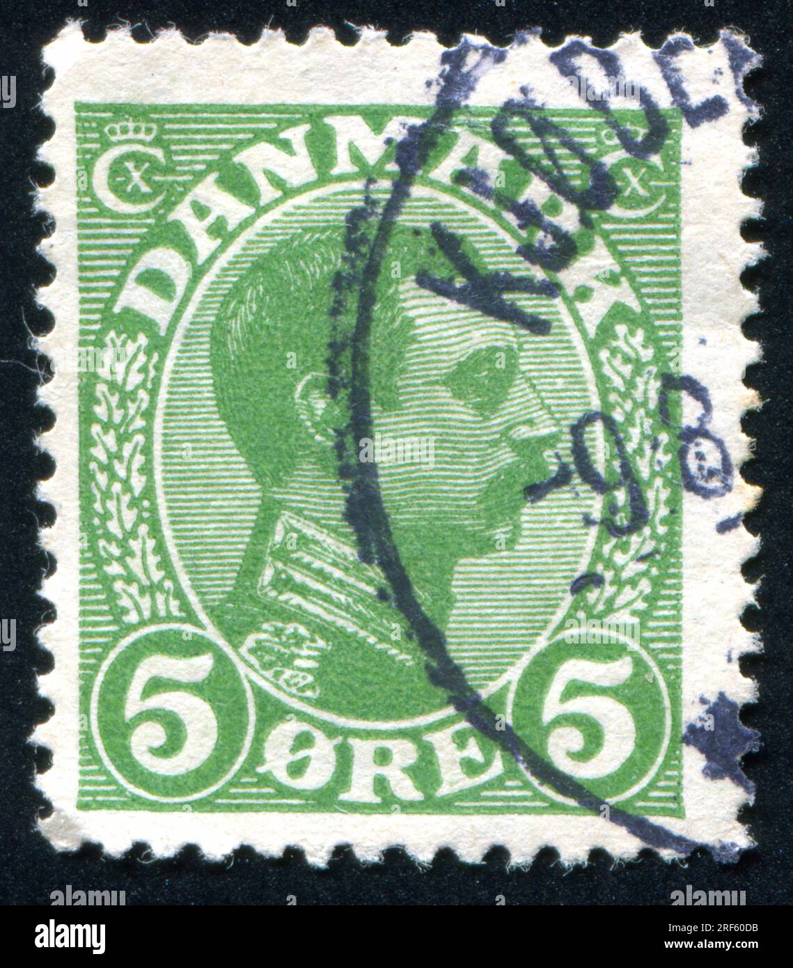 DENMARK - CIRCA 1913: stamp printed by Denmark, shows King Christian X ...