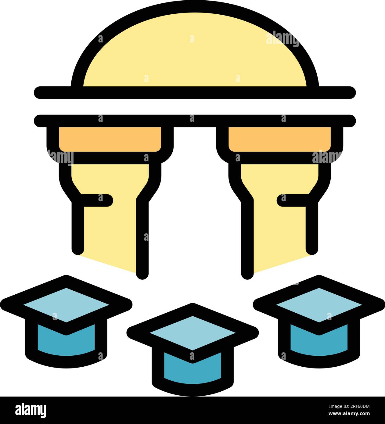 University education pillars icon outline vector. Exam lecture. School ...