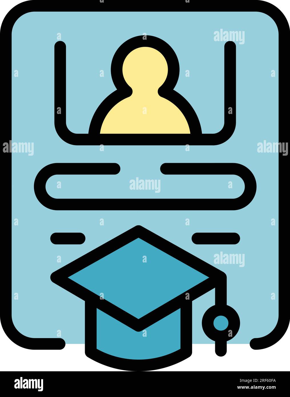 Student app icon outline vector. Office study. Digital exam color flat ...