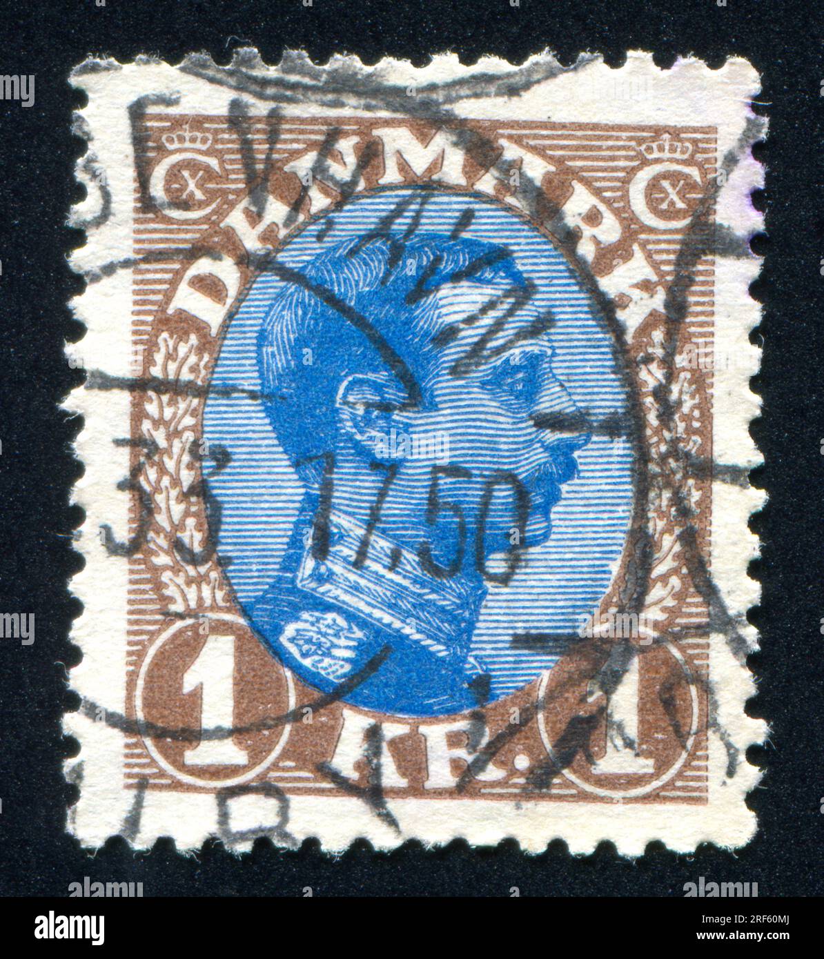 DENMARK - CIRCA 1913: stamp printed by Denmark, shows King Christian X ...