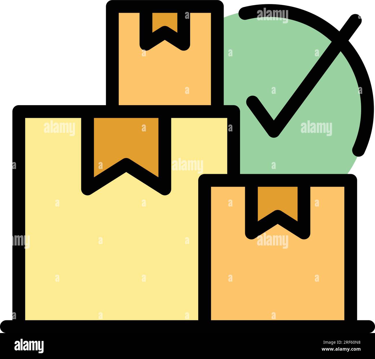 Parcel order icon outline vector. Fill form. Delivery report color flat ...
