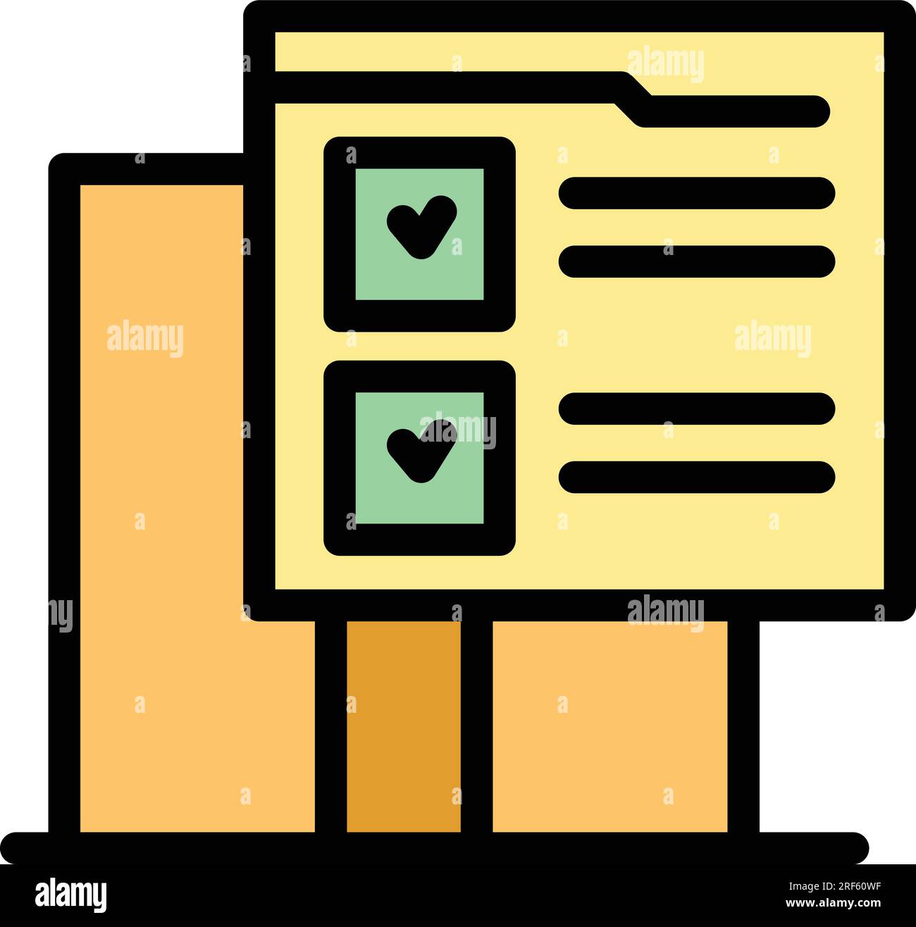 Check form icon outline vector. Claim order. Fill write color flat ...
