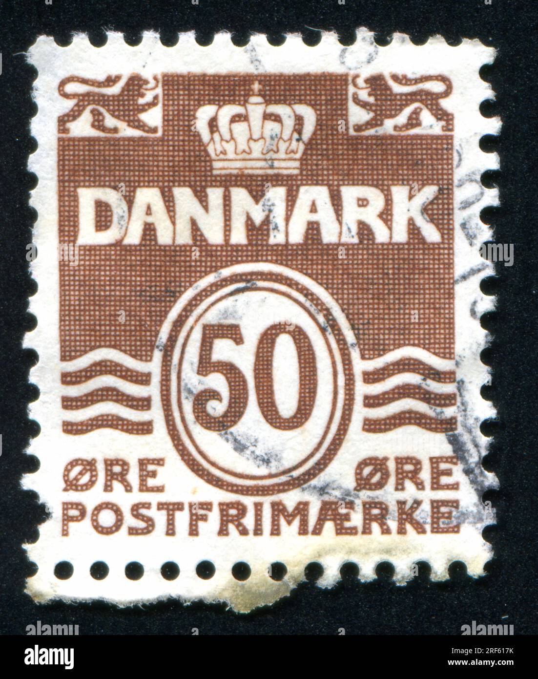 DENMARK - CIRCA 1961: stamp printed by Denmark, shows three wavy and ...