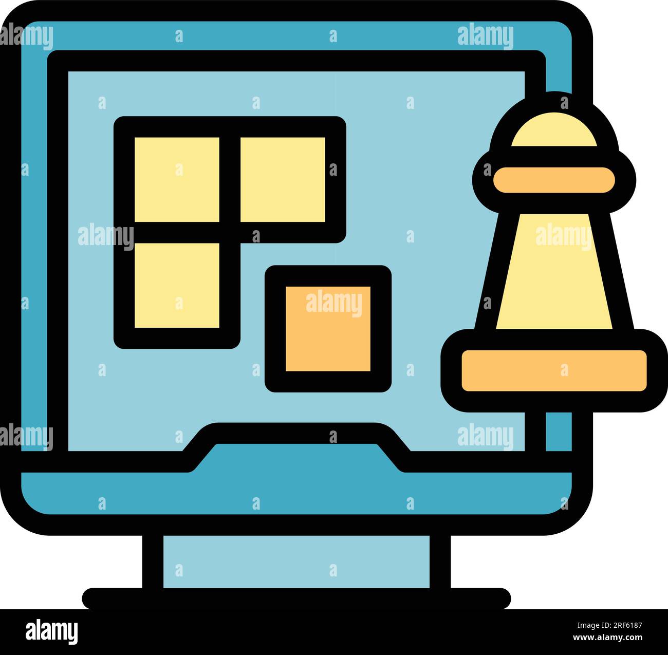 Tower game icon outline vector. Arcade machine. Menu screen color flat ...