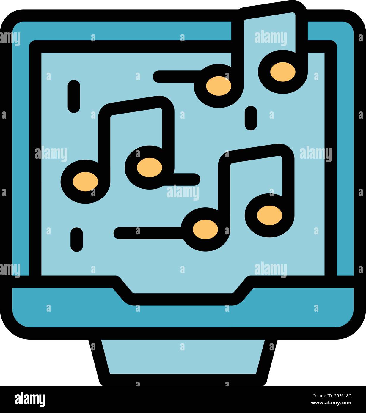 Music arcade icon outline vector. Game machine. Button menu color flat ...