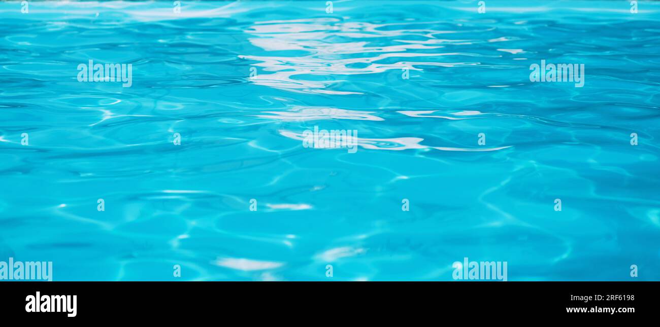 Blue water surface in swimming pool. Pool water. Landscape background ...
