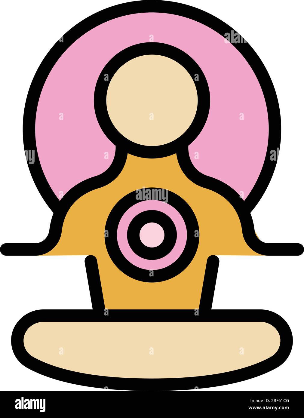 Lotus meditation icon outline vector. Relax yoga. Room girl color flat ...