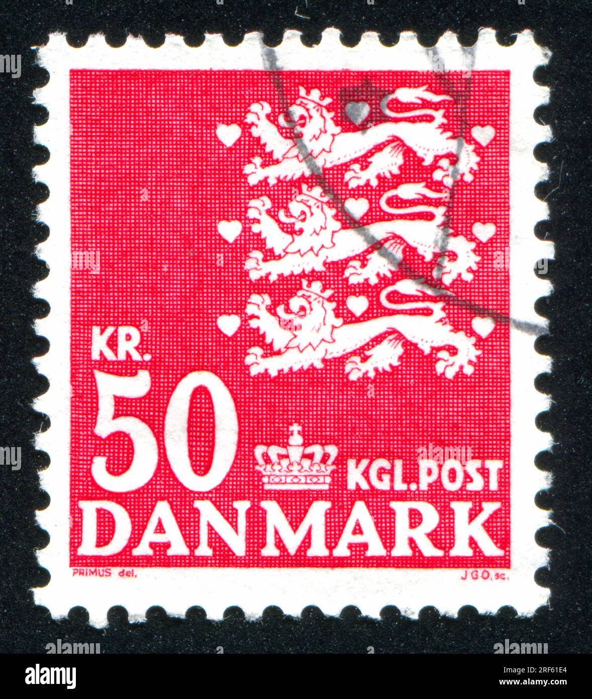 DENMARK - CIRCA 1946: stamp printed by Denmark, shows Coat of Arms ...