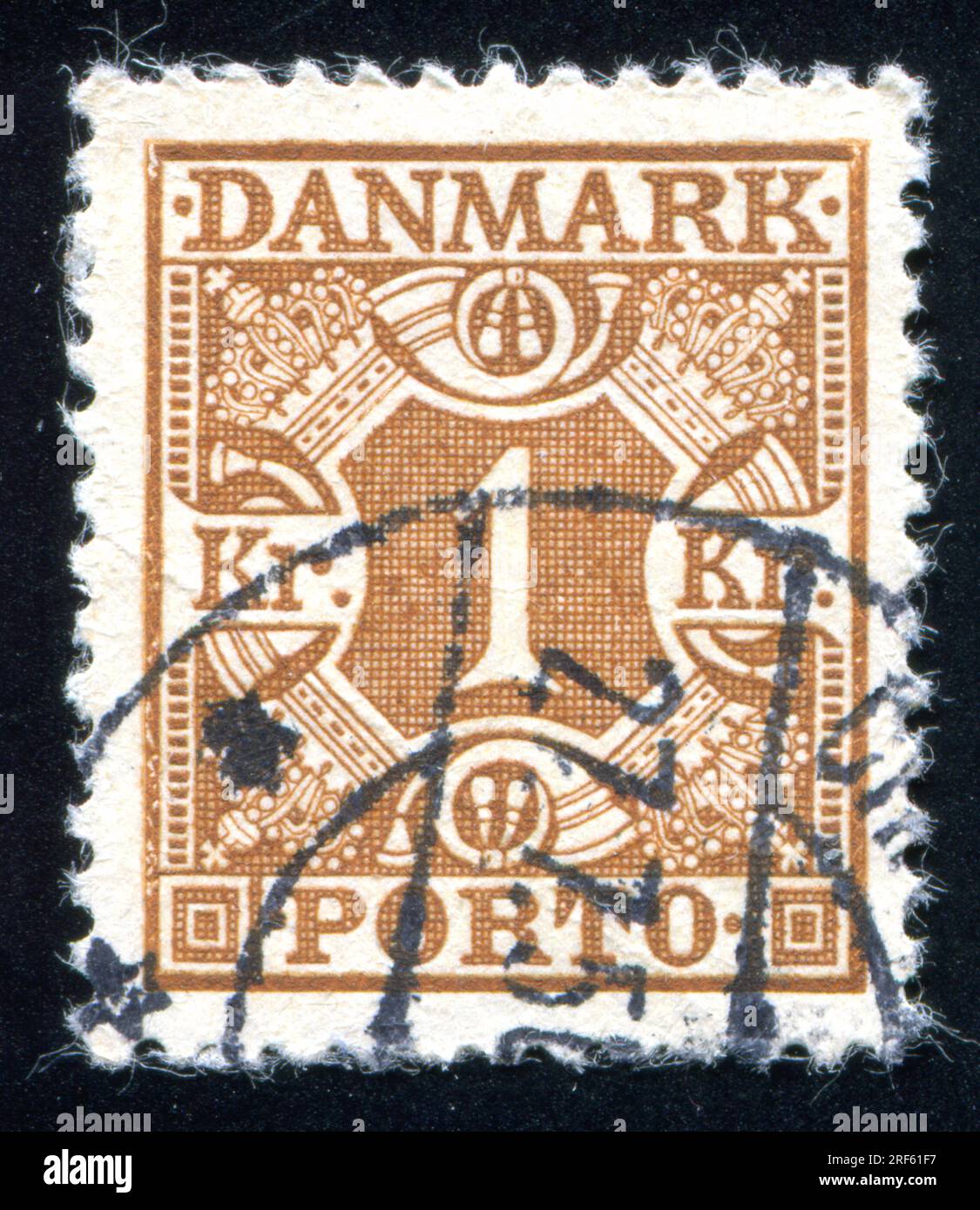 DENMARK - CIRCA 1921: stamp printed by Denmark, shows Royal Emblems ...