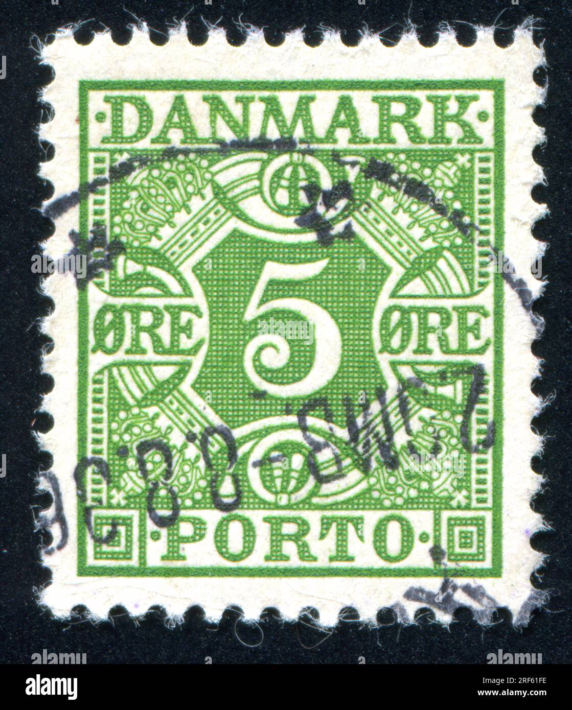 DENMARK - CIRCA 1921: stamp printed by Denmark, shows Royal Emblems ...