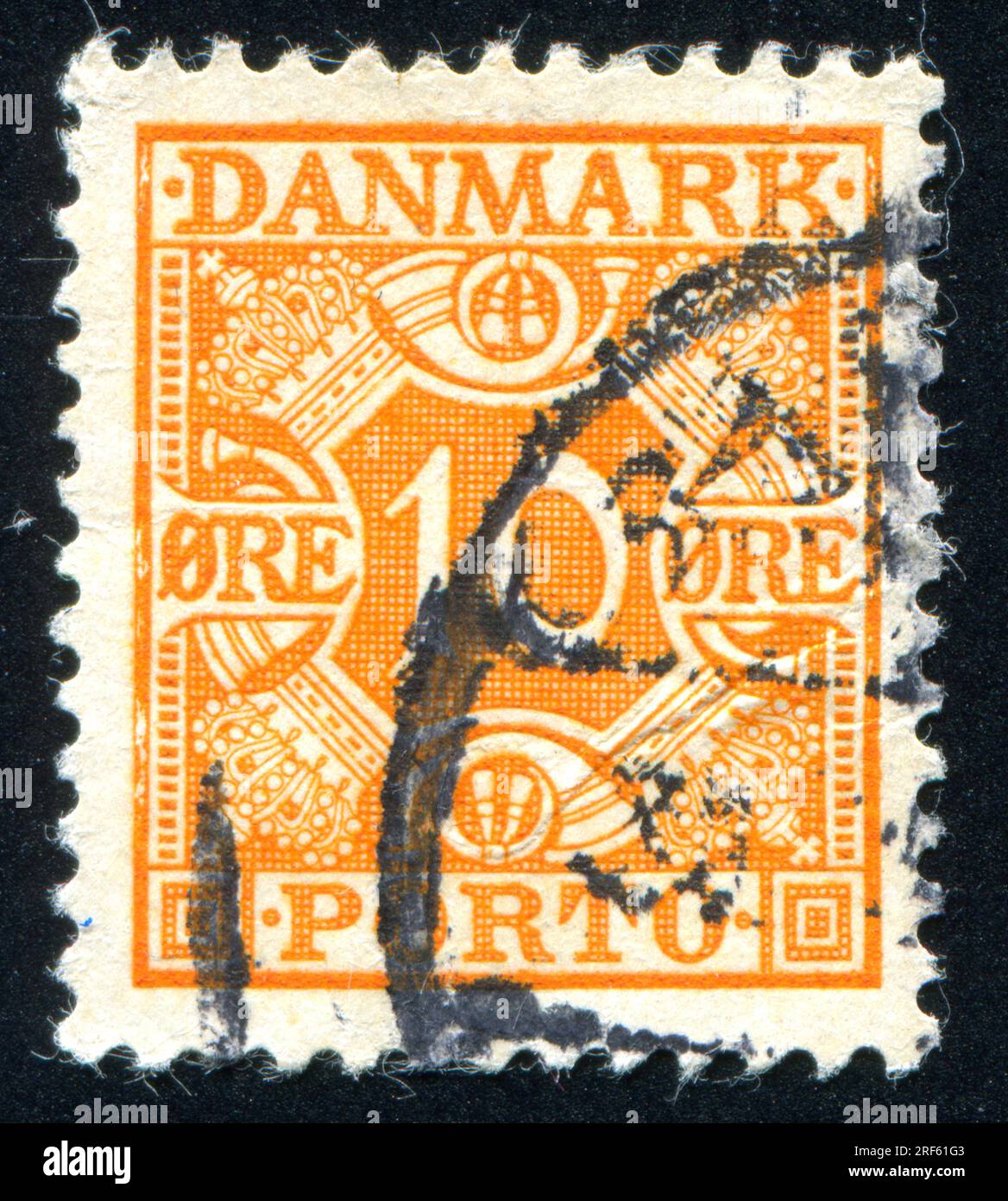 DENMARK - CIRCA 1921: stamp printed by Denmark, shows Royal Emblems ...