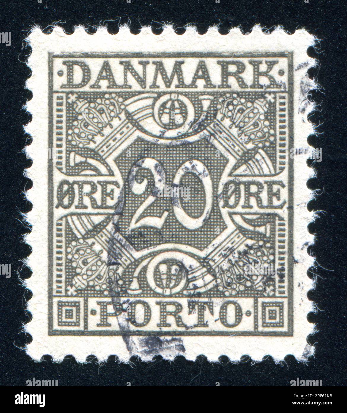 DENMARK - CIRCA 1921: stamp printed by Denmark, shows Royal Emblems ...