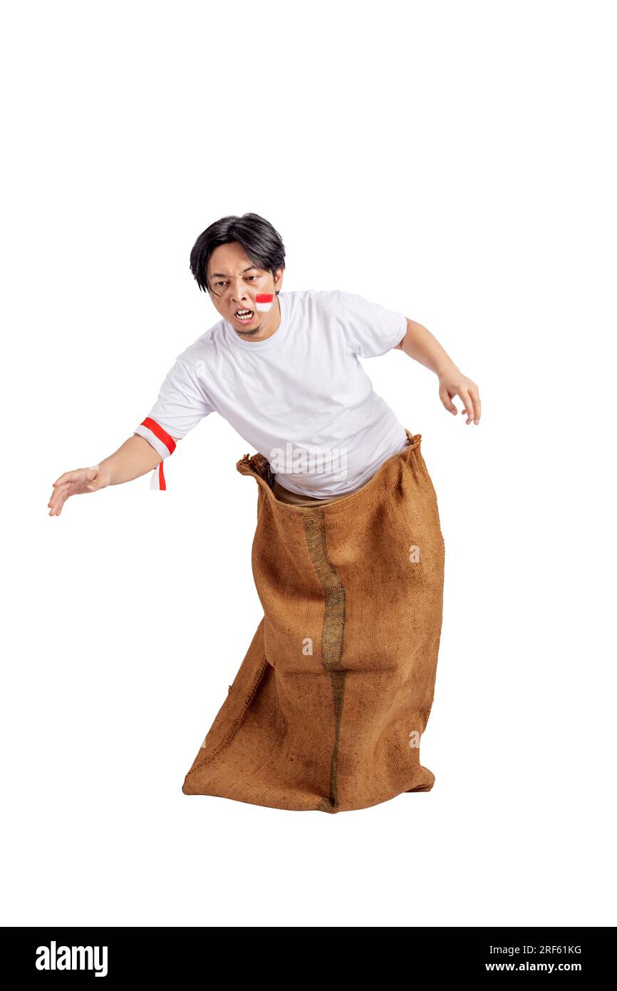 Sack race man Cut Out Stock Images & Pictures - Alamy