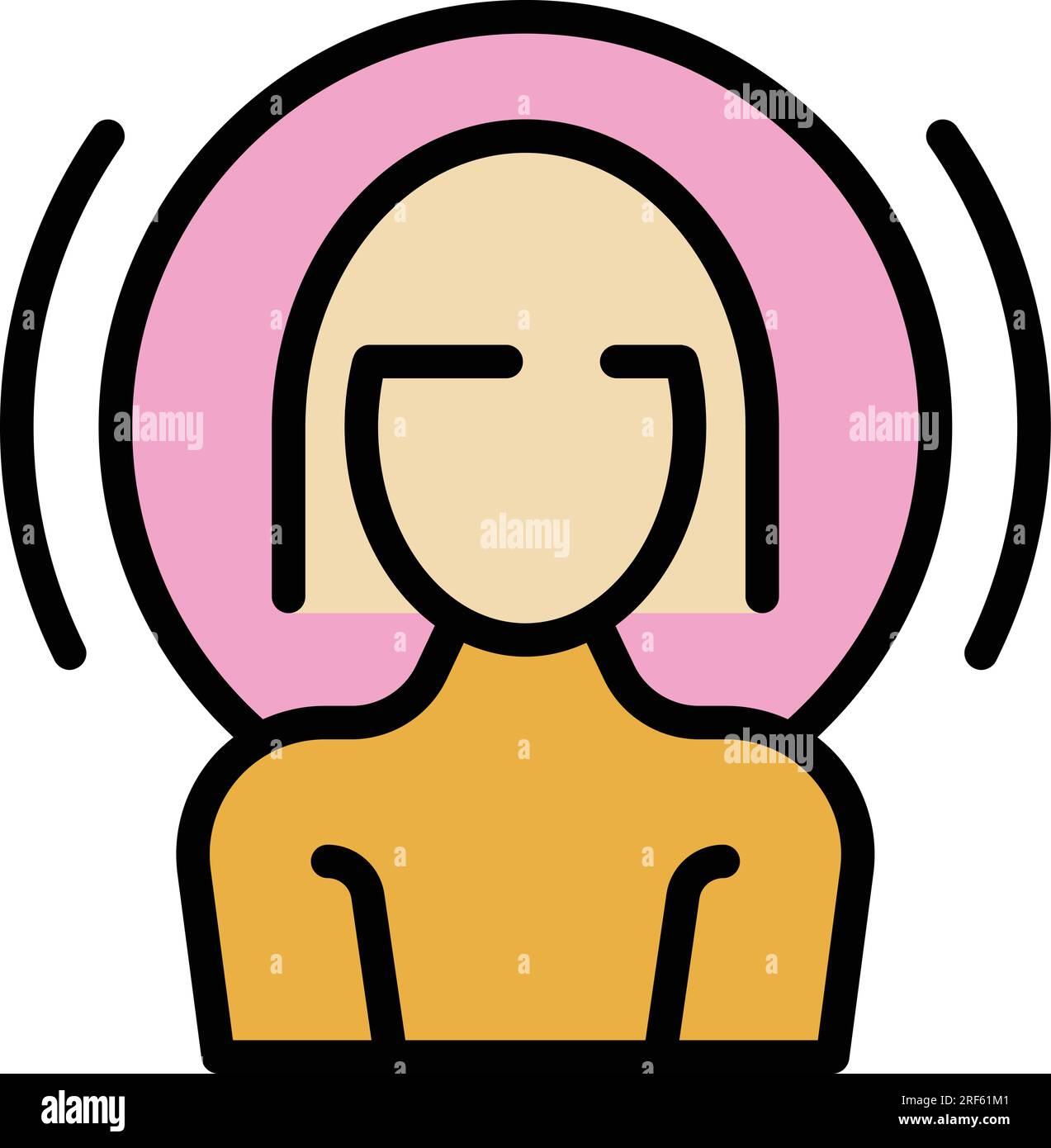 Zen calm icon outline vector. Relax happy. Class lotus color flat Stock ...