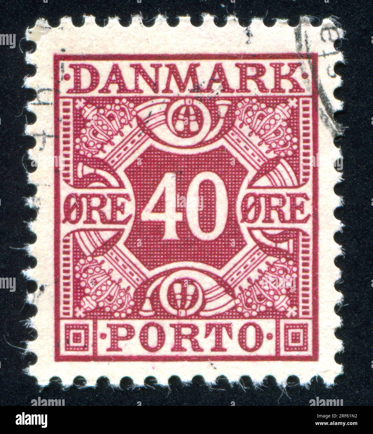 DENMARK - CIRCA 1921: stamp printed by Denmark, shows Royal Emblems ...