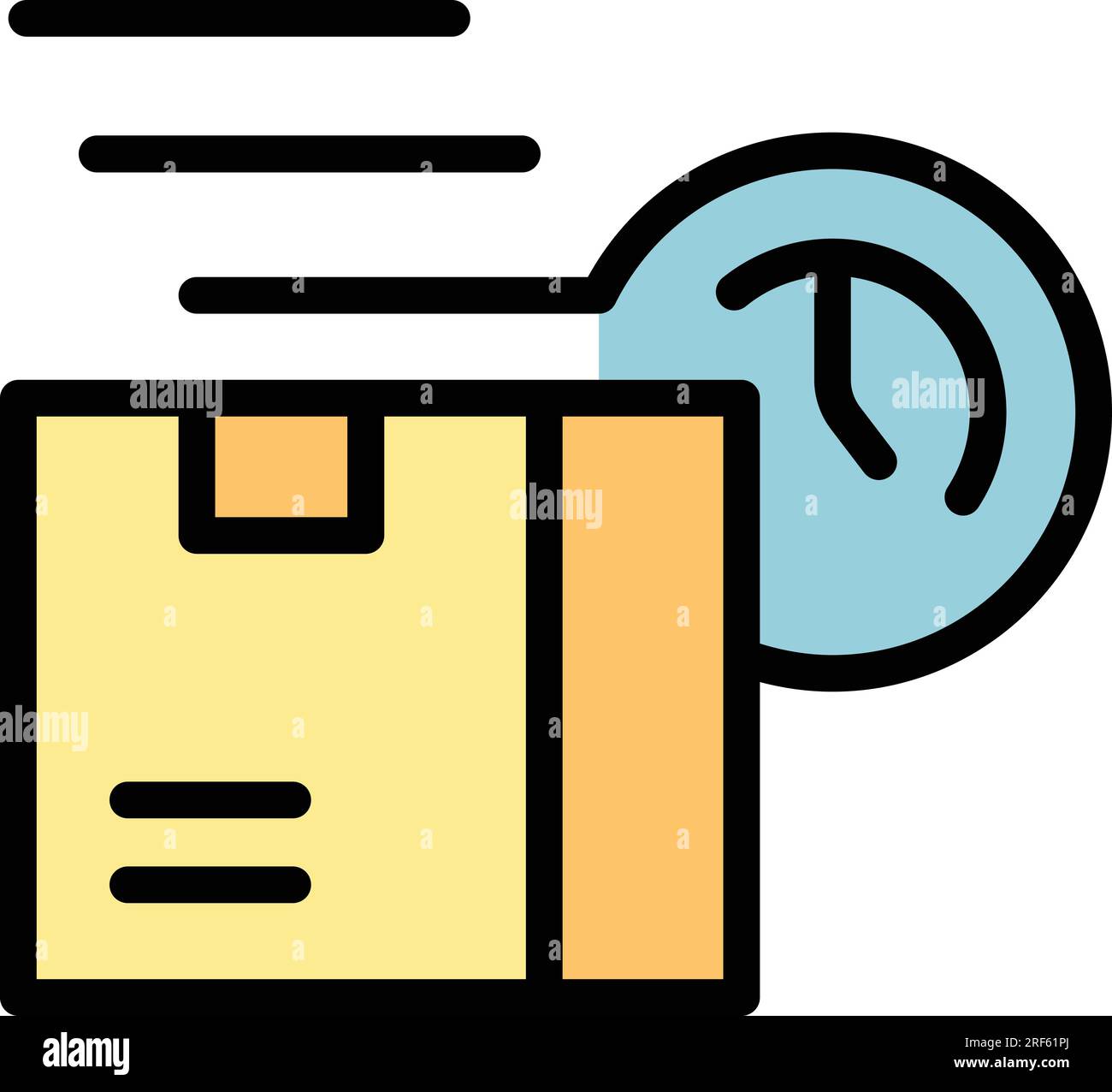 Parcel tracking icon outline vector. Delivery truck. Cargo box color ...