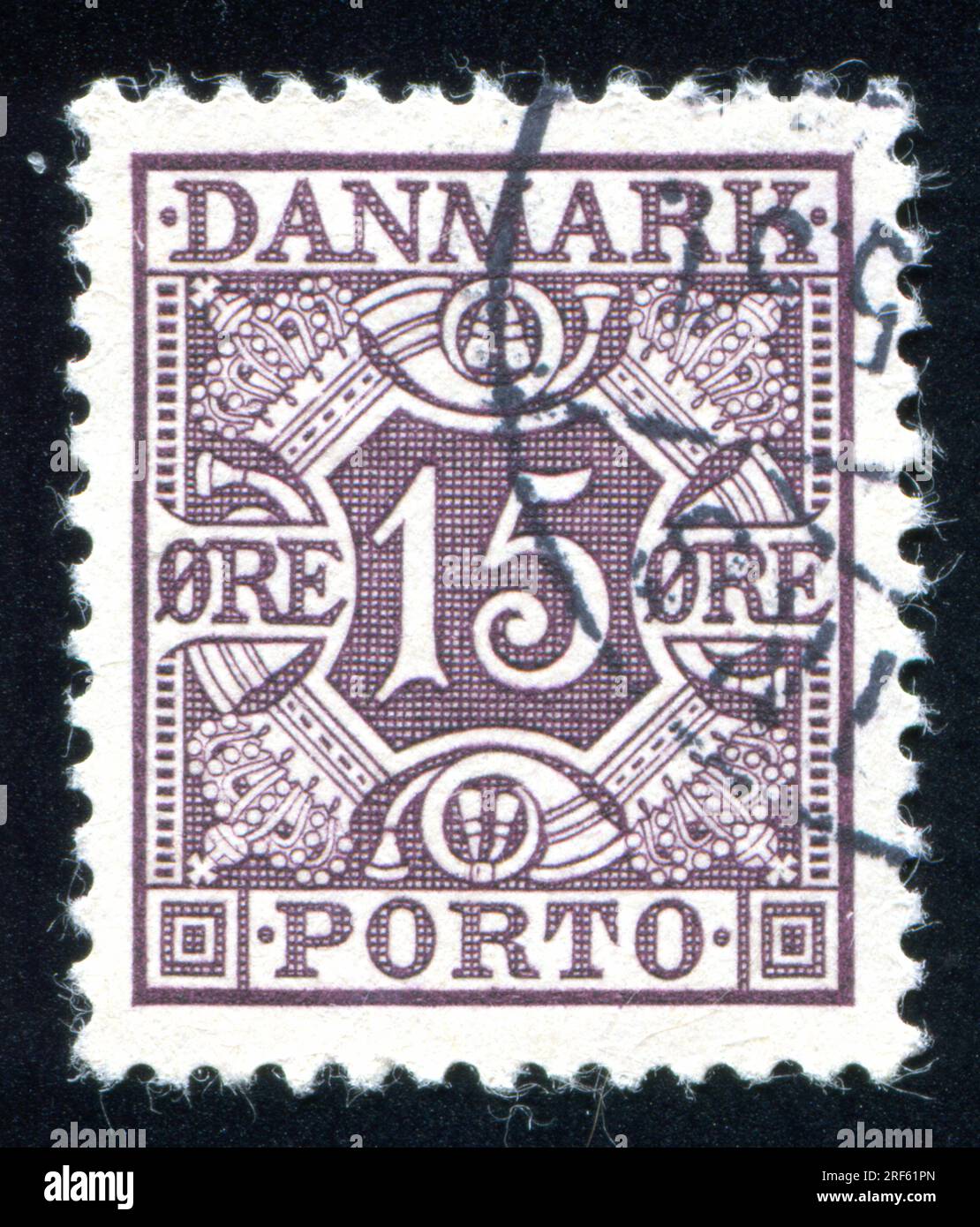 DENMARK - CIRCA 1921: stamp printed by Denmark, shows Royal Emblems ...
