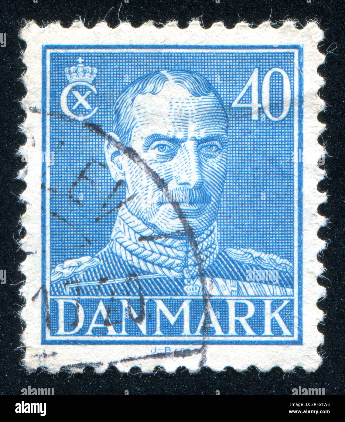 DENMARK - CIRCA 1942: stamp printed by Denmark, shows King Christian X ...
