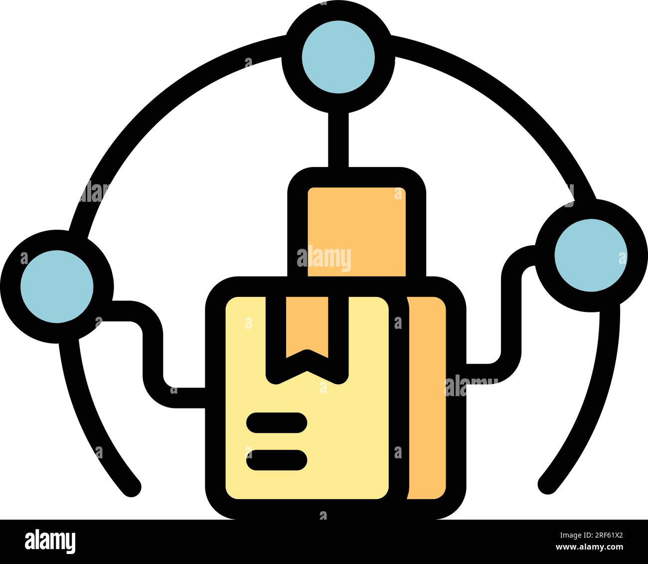 Parcel description icon outline vector. Export box. Delivery shipment ...