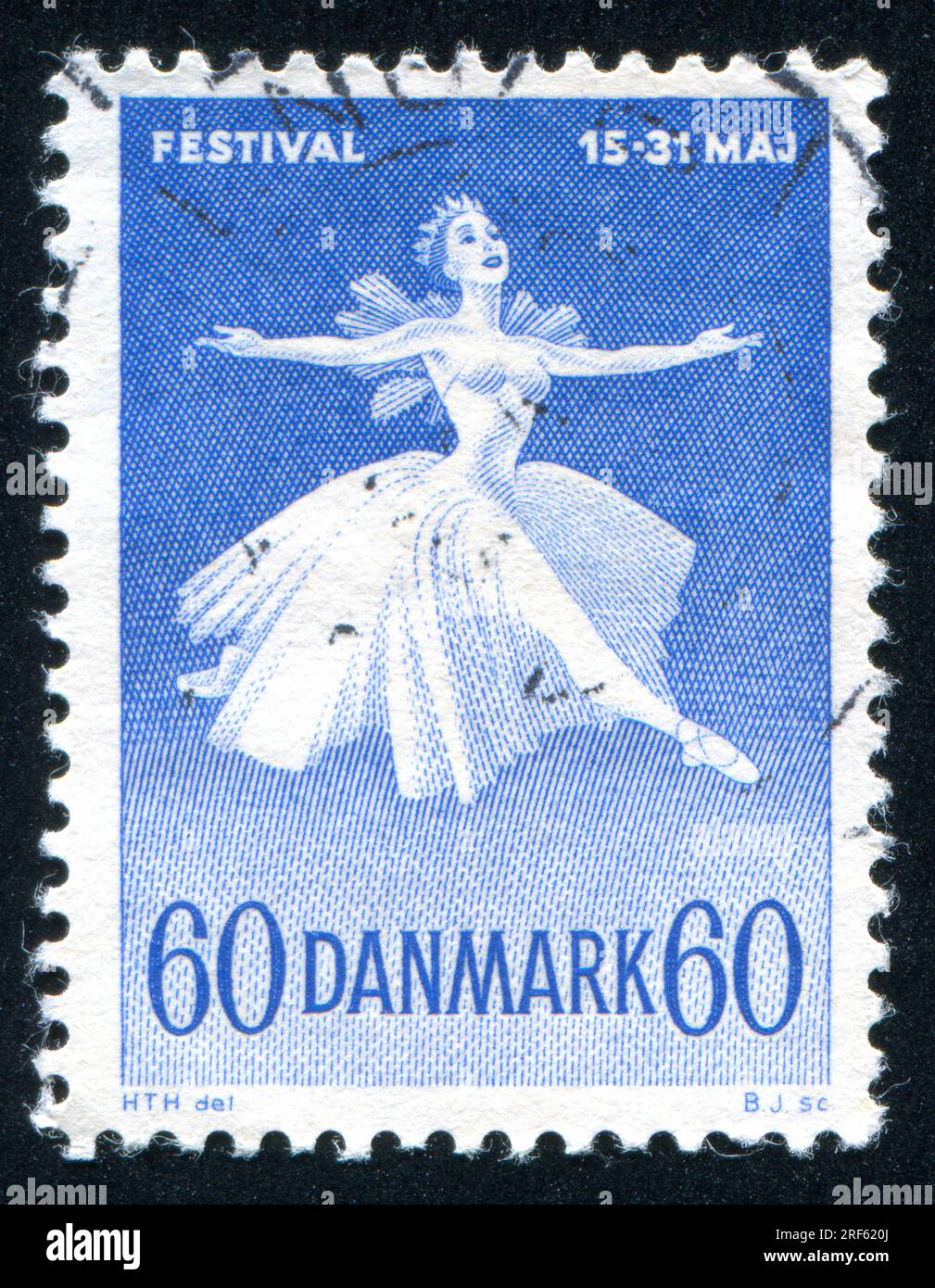 DENMARK - CIRCA 1959: stamp printed by Denmark, shows Ballet Dancer ...