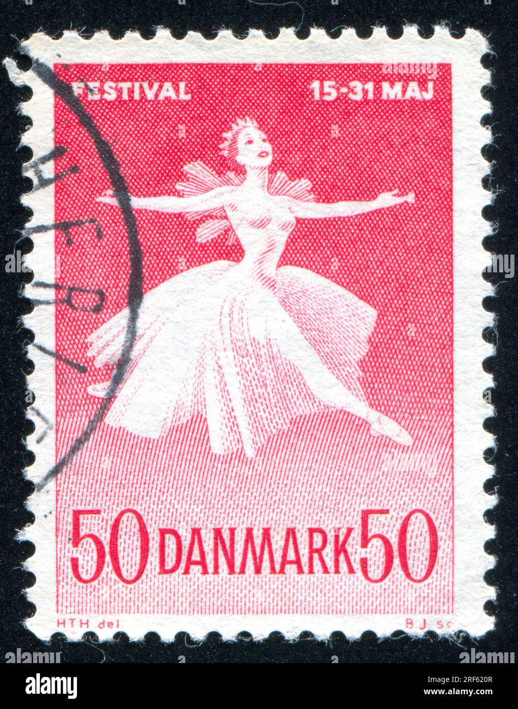 DENMARK - CIRCA 1959: stamp printed by Denmark, shows Ballet Dancer ...