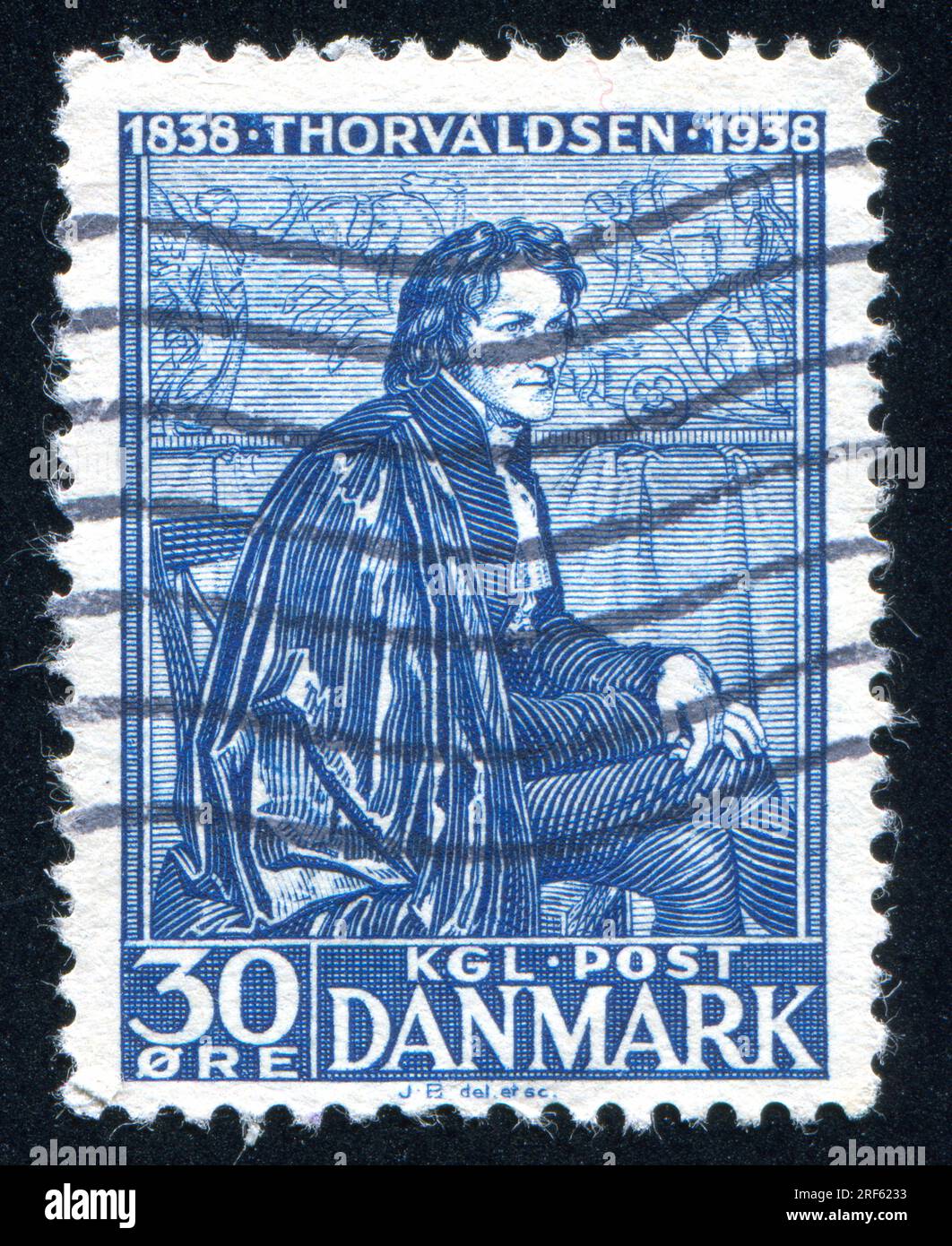 DENMARK - CIRCA 1938: stamp printed by Denmark, shows Bertel ...