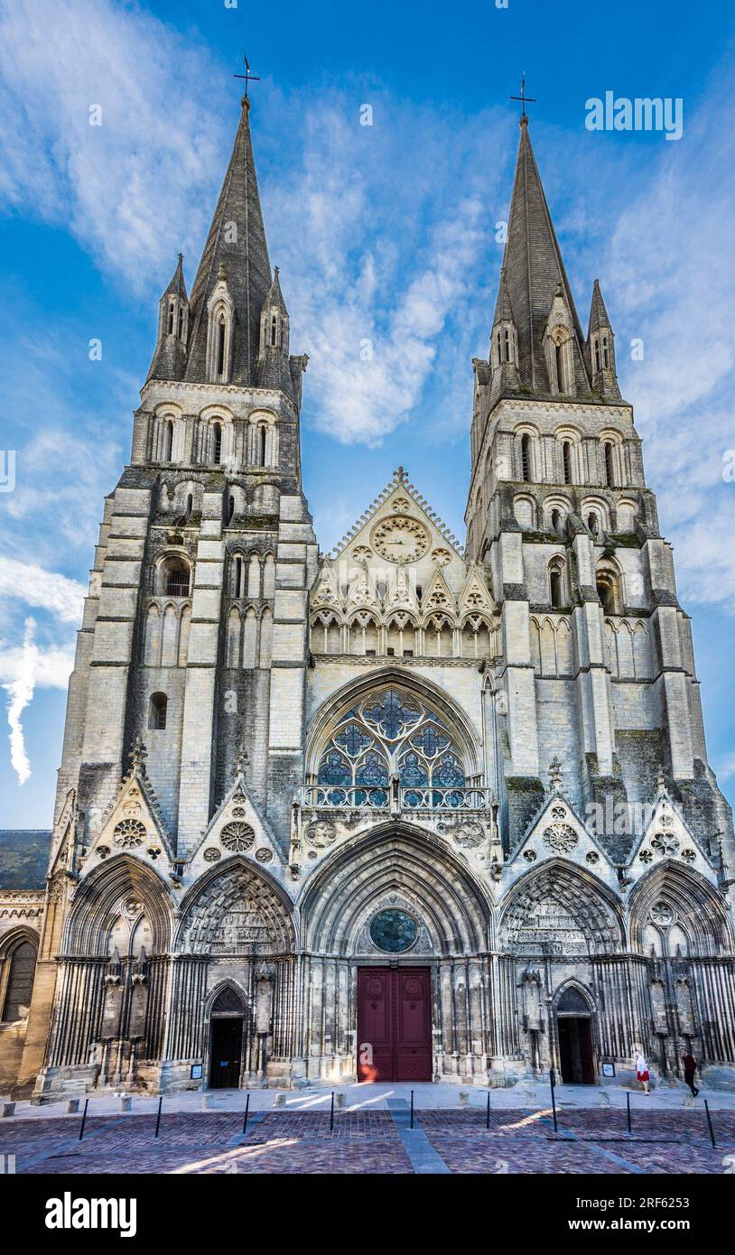 view of the five portals of the western façade flanked by the two ...