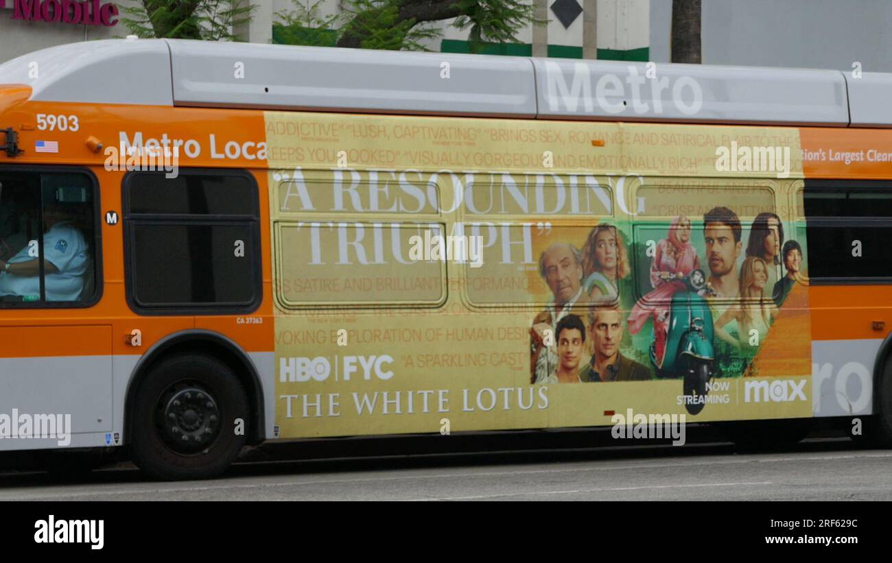 Los Angeles, California, USA 31st July 2023 The White Lotus Bus on July ...