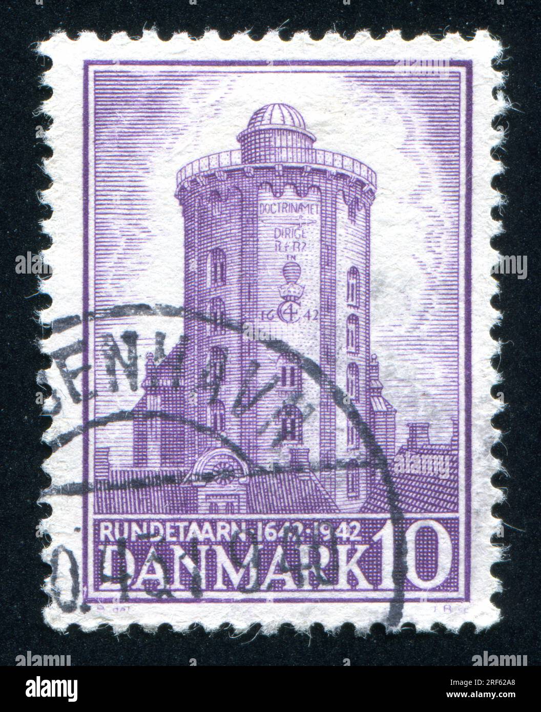 DENMARK - CIRCA 1942: stamp printed by Denmark, shows Round Tower ...