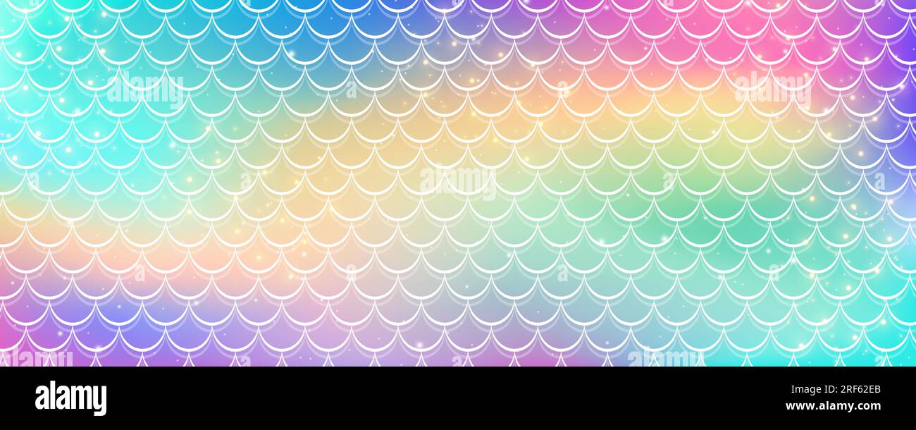 Mermaid rainbow background in fantasy style with scales. Unicorn ...