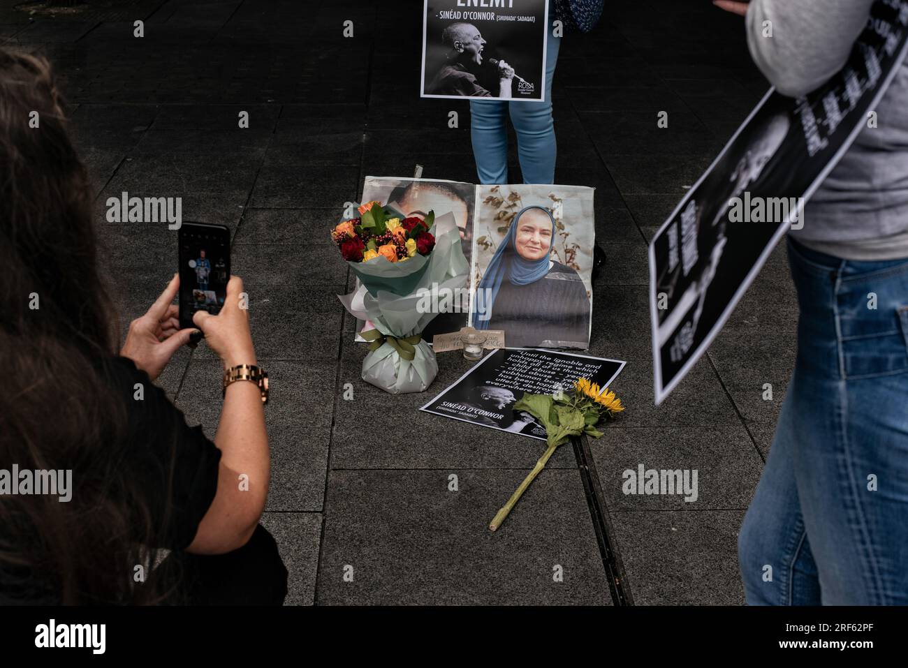 Dublin, Ireland. 30th July, 2023. A vigil in tribute to Sinéad O'Connor ...