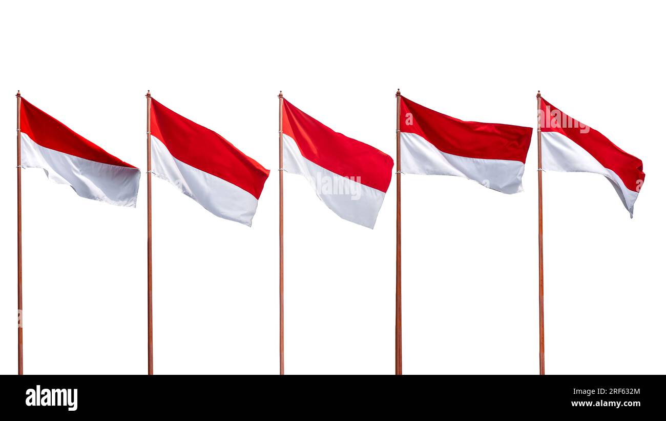 The Indonesian national flag is isolated over white background Stock Photo - Alamy