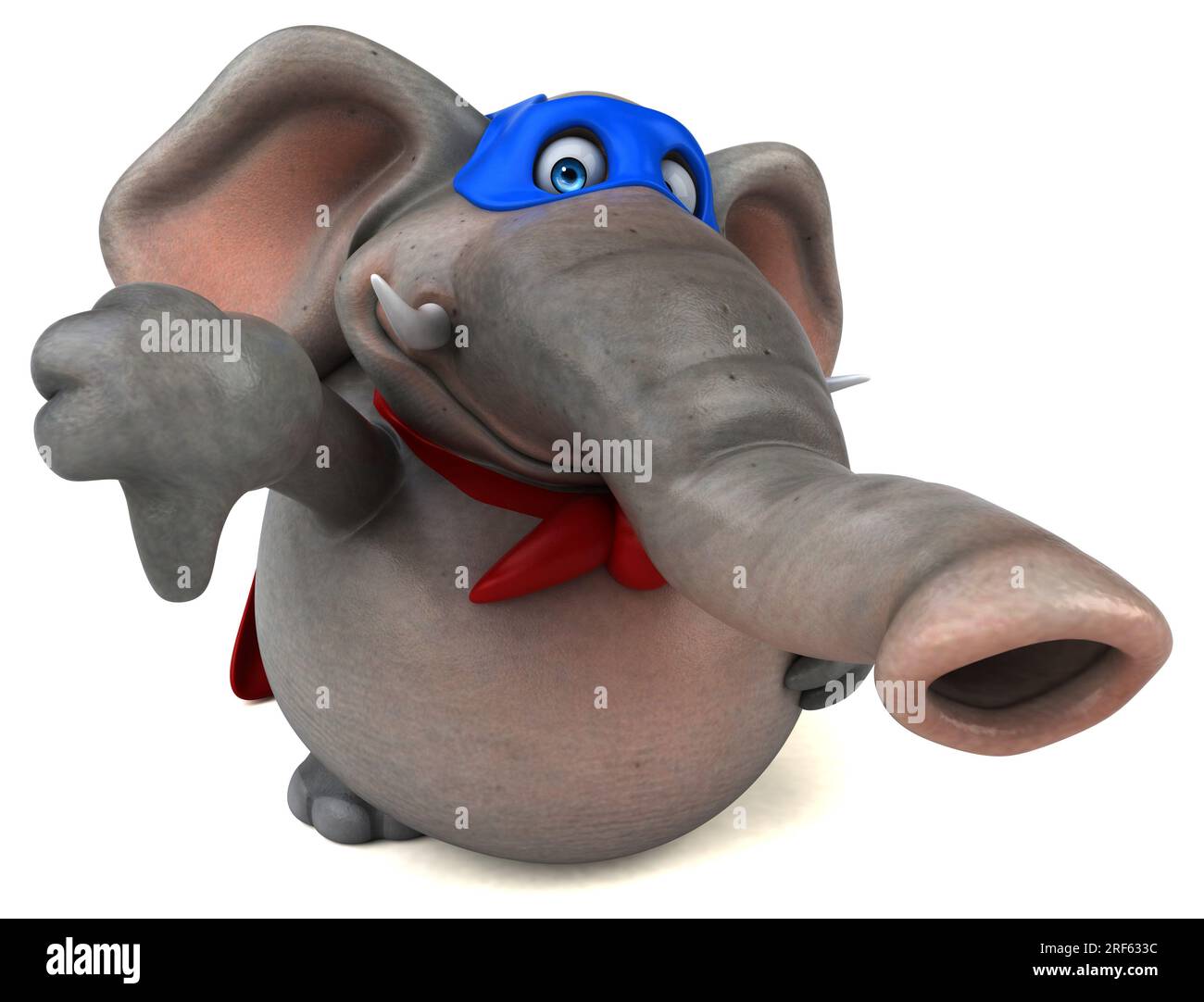 Fun 3D cartoon illustration of an elephant superhero Stock Photo - Alamy