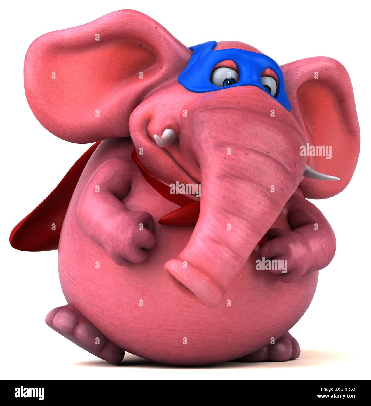 Fun 3D cartoon illustration of an elephant superhero Stock Photo - Alamy