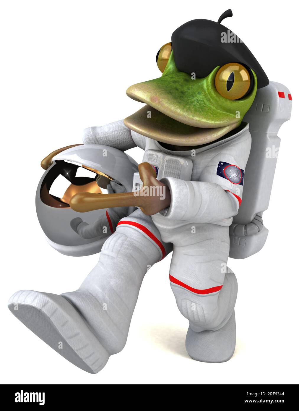 Fun 3D cartoon frog astronaut Stock Photo - Alamy