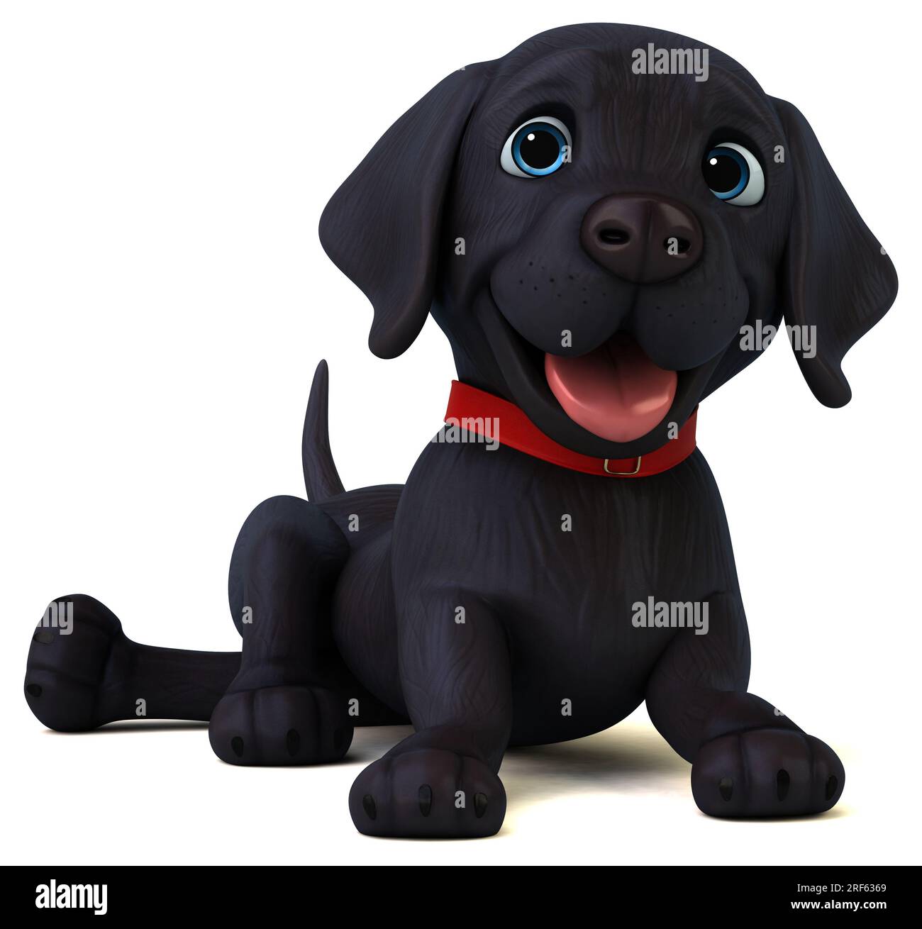Fun 3D cartoon black Labrador retriever Stock Photo - Alamy