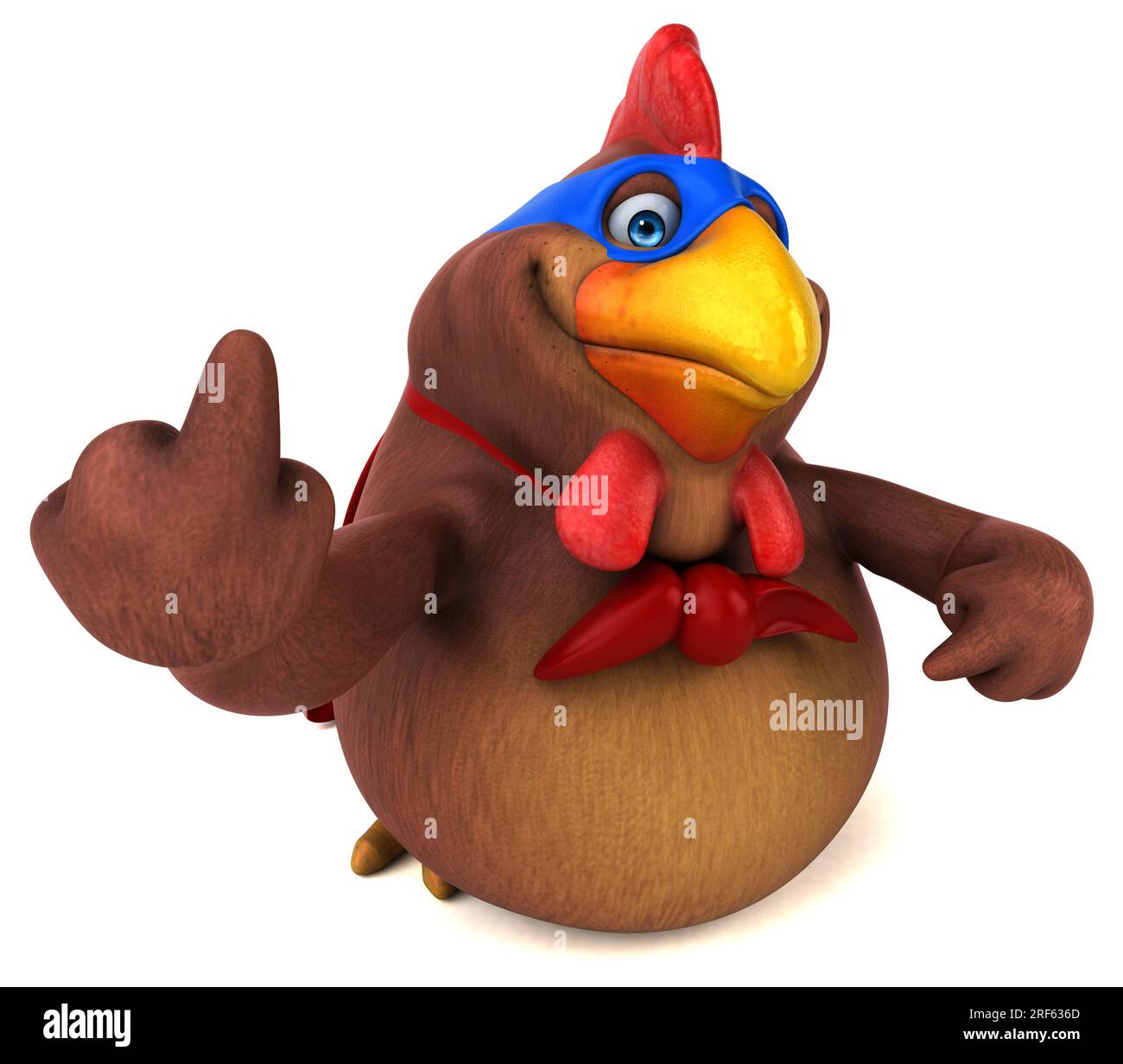 Fun 3D cartoon illustration of a chicken superhero Stock Photo - Alamy