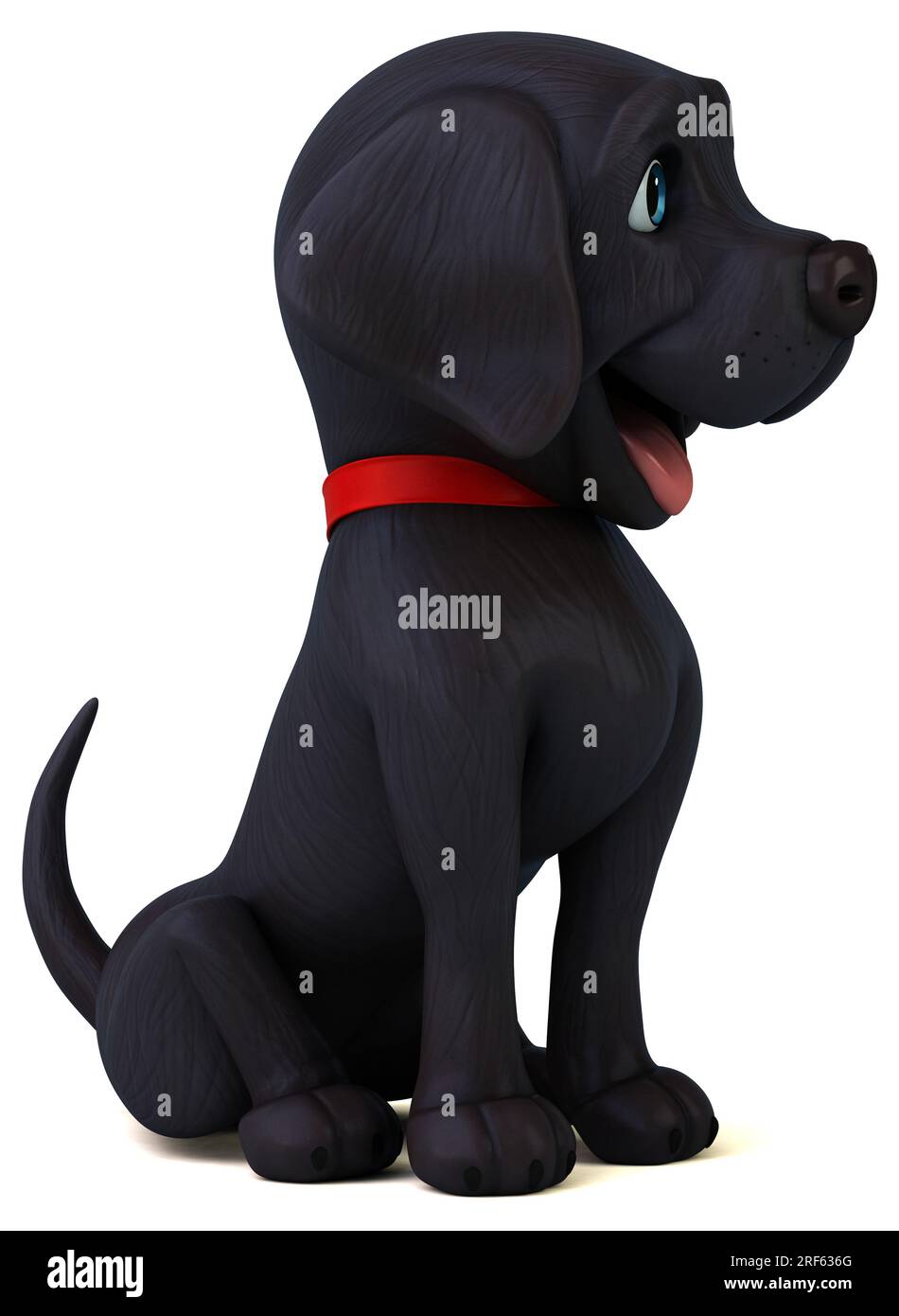 Fun 3D cartoon black Labrador retriever Stock Photo - Alamy