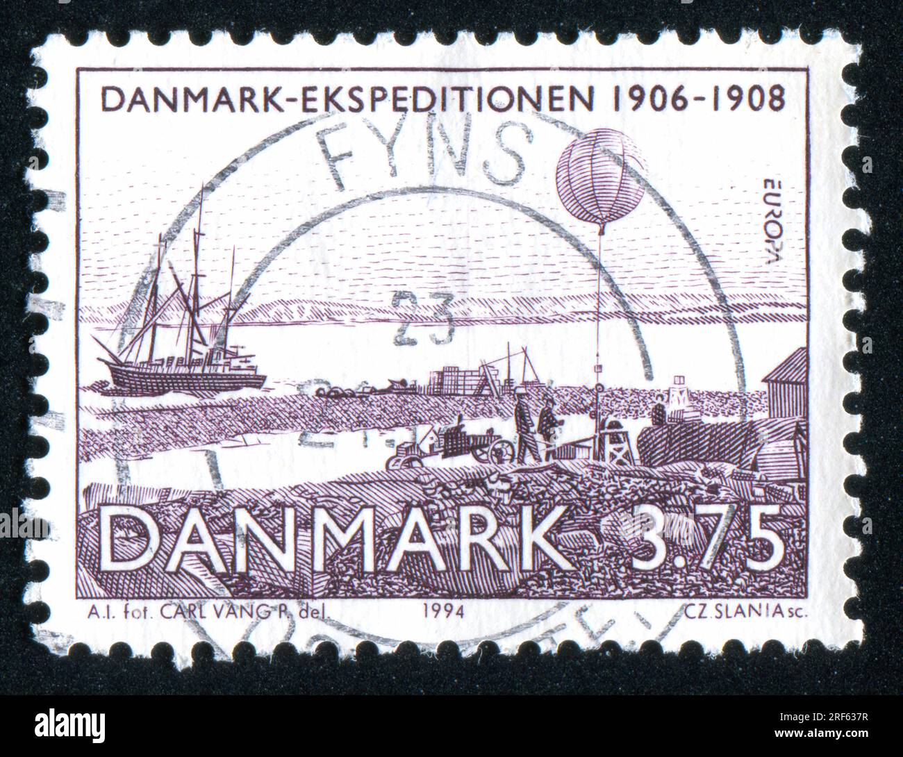 DENMARK - CIRCA 1994: stamp printed by Denmark, shows Expedition ship ...