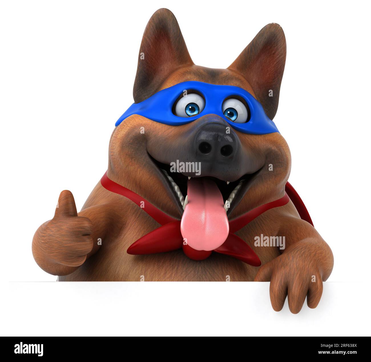 Fun 3D cartoon illustration of a dog superhero Stock Photo - Alamy
