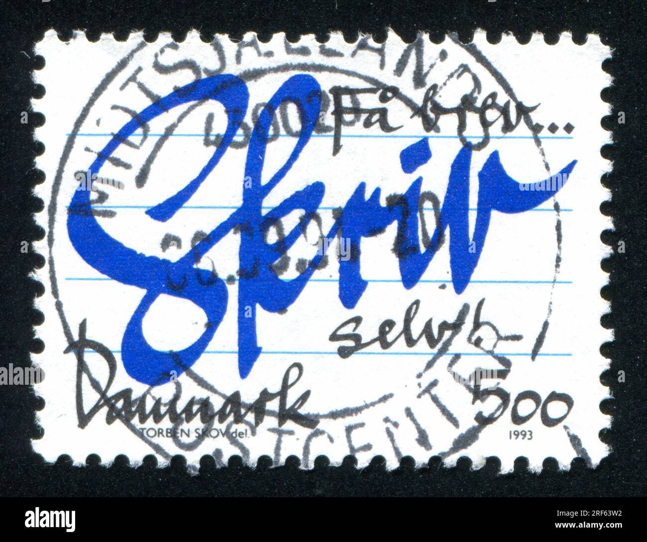 DENMARK - CIRCA 1993: stamp printed by Denmark, shows Letter Writing ...