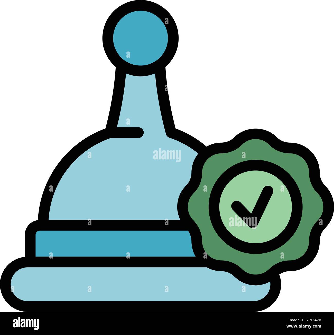 Approved stamp icon outline vector. Expo stand. Bio center color flat ...