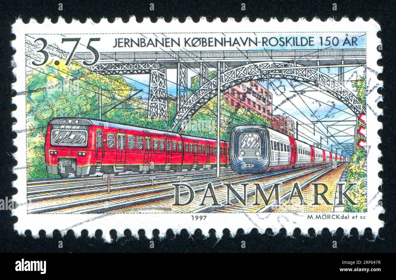 DENMARK - CIRCA 1997: stamp printed by Denmark, shows locomotive ...